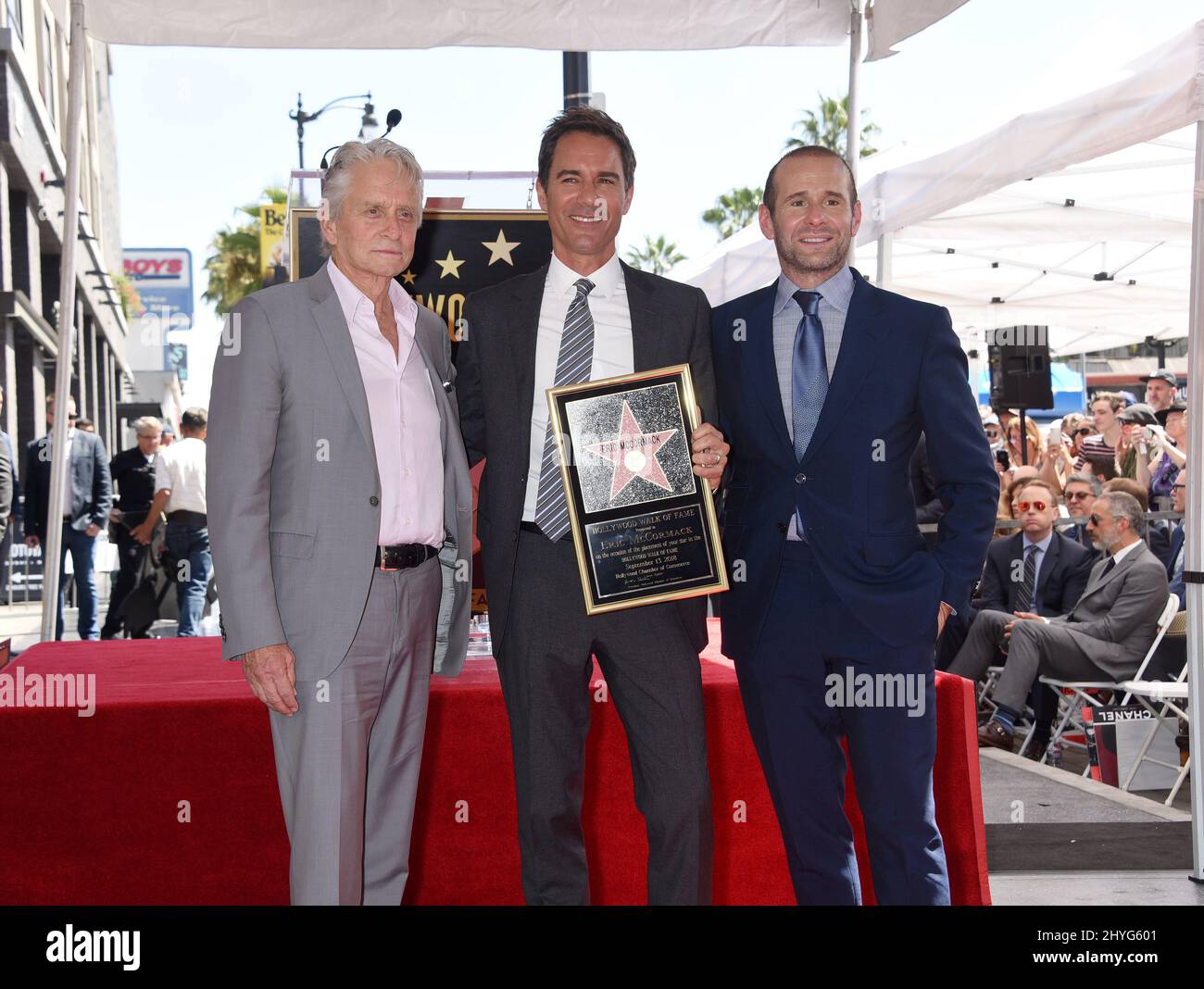 Michael Douglas, Eric McCormack and Max Mutchnick at the Eric McCormack ...