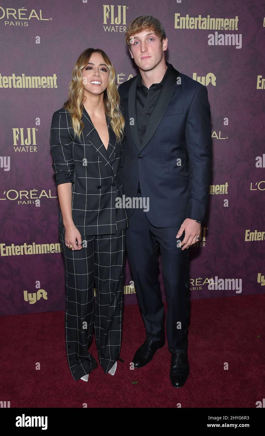 Chloe Bennet and Logan Paul attending to the Entertainment Weekly Pre ...