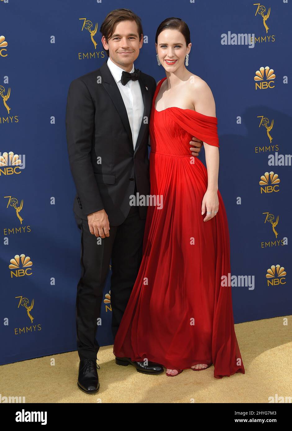 Jason Ralph and Rachel Brosnahan at the 70th Primetime Emmy Awards held ...