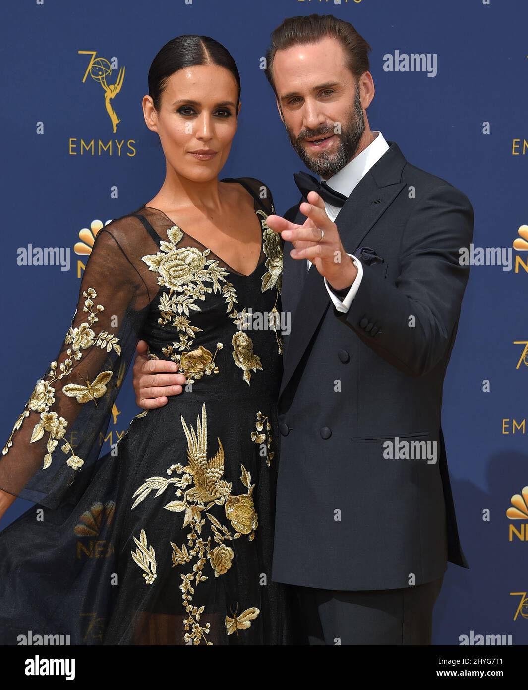 Joseph Fiennes and Maria Dolores Dieguez at the 70th Primetime Emmy ...