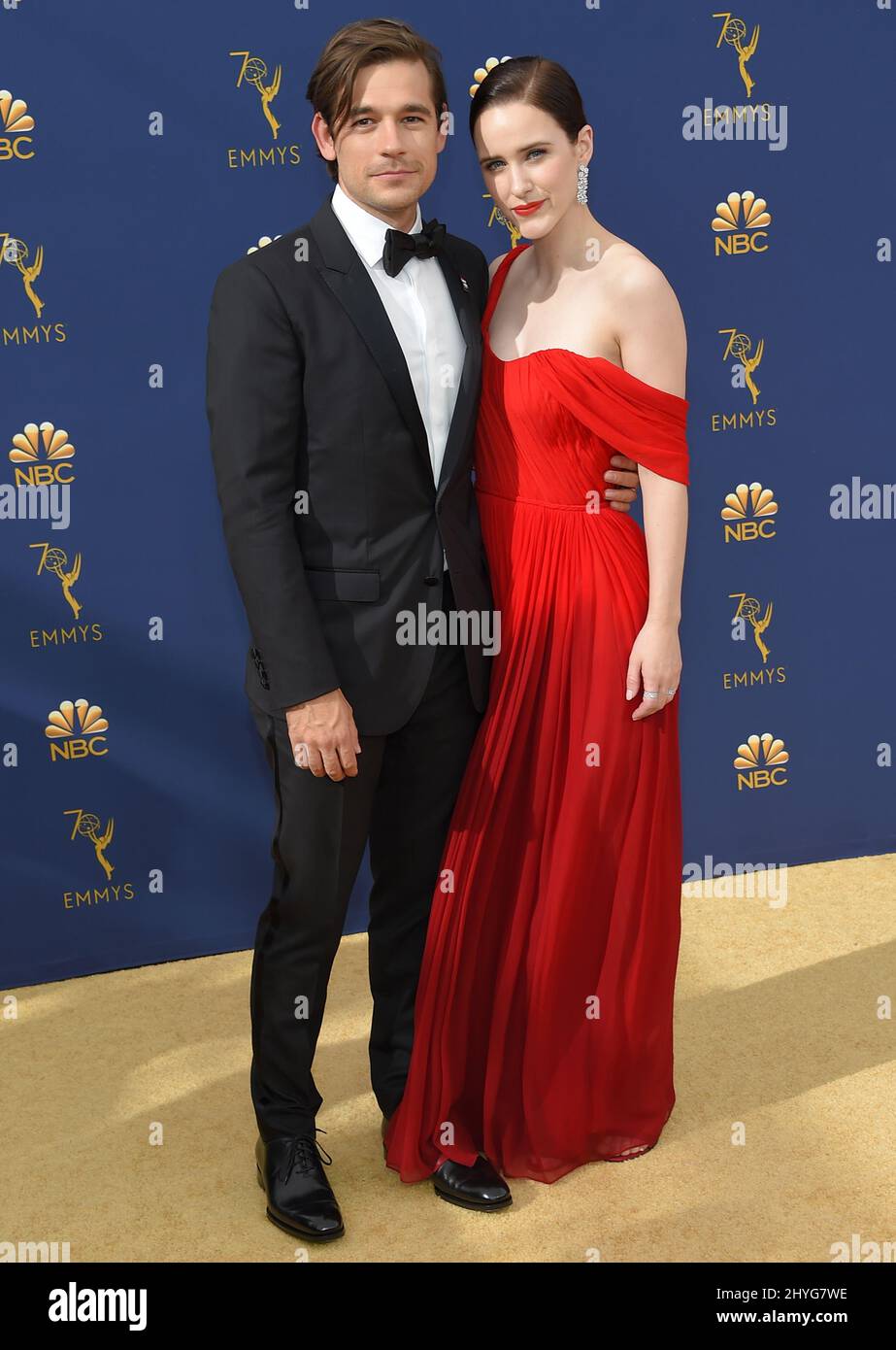 Jason Ralph and Rachel Brosnahan at the 70th Primetime Emmy Awards held ...