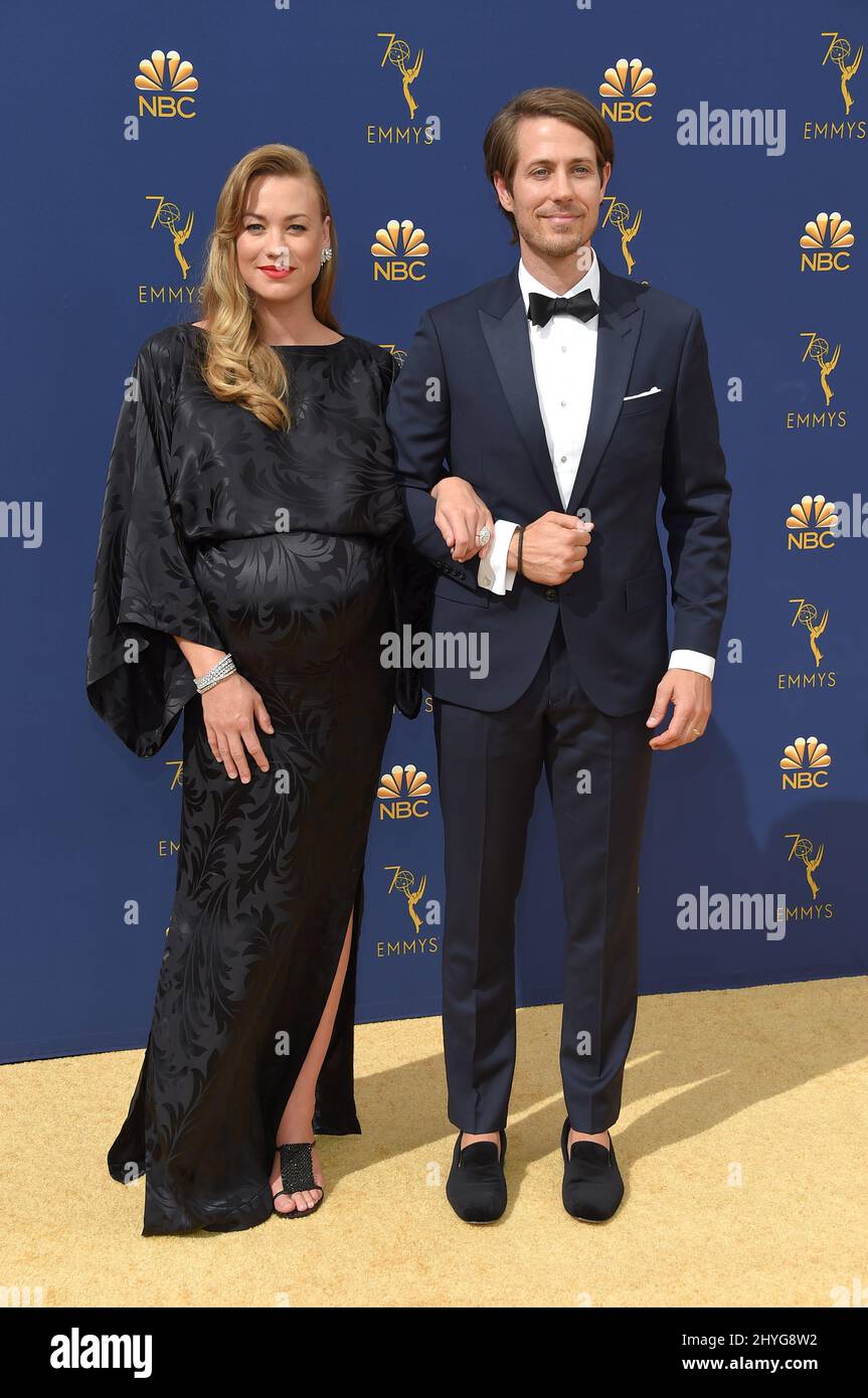 Yvonne Strahovski and Tim Loden at the 70th Primetime Emmy Awards held ...