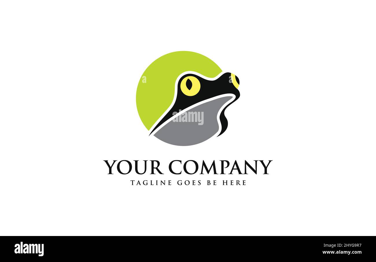 Simple Frog art logo design in white and black background Stock Vector ...