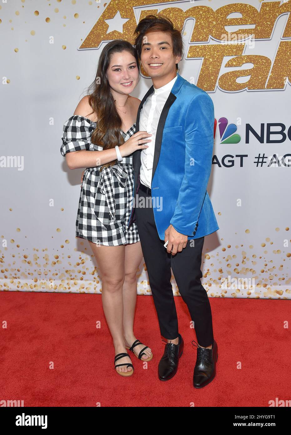 Shin Lim and Casey Thomas attending the America's Got Talent Season 13 ...