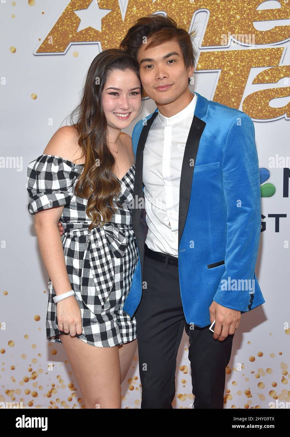Shin Lim and Casey Thomas attending the America's Got Talent Season 13 ...