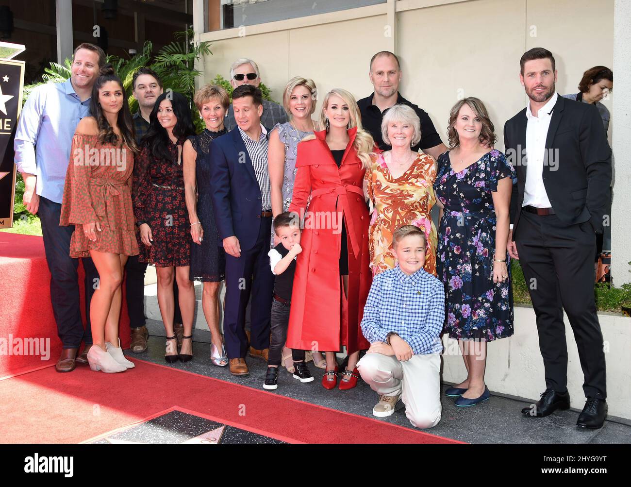 Mike Fisher, Isaiah Fisher and Carrie Underwood at her Hollywood Walk ...