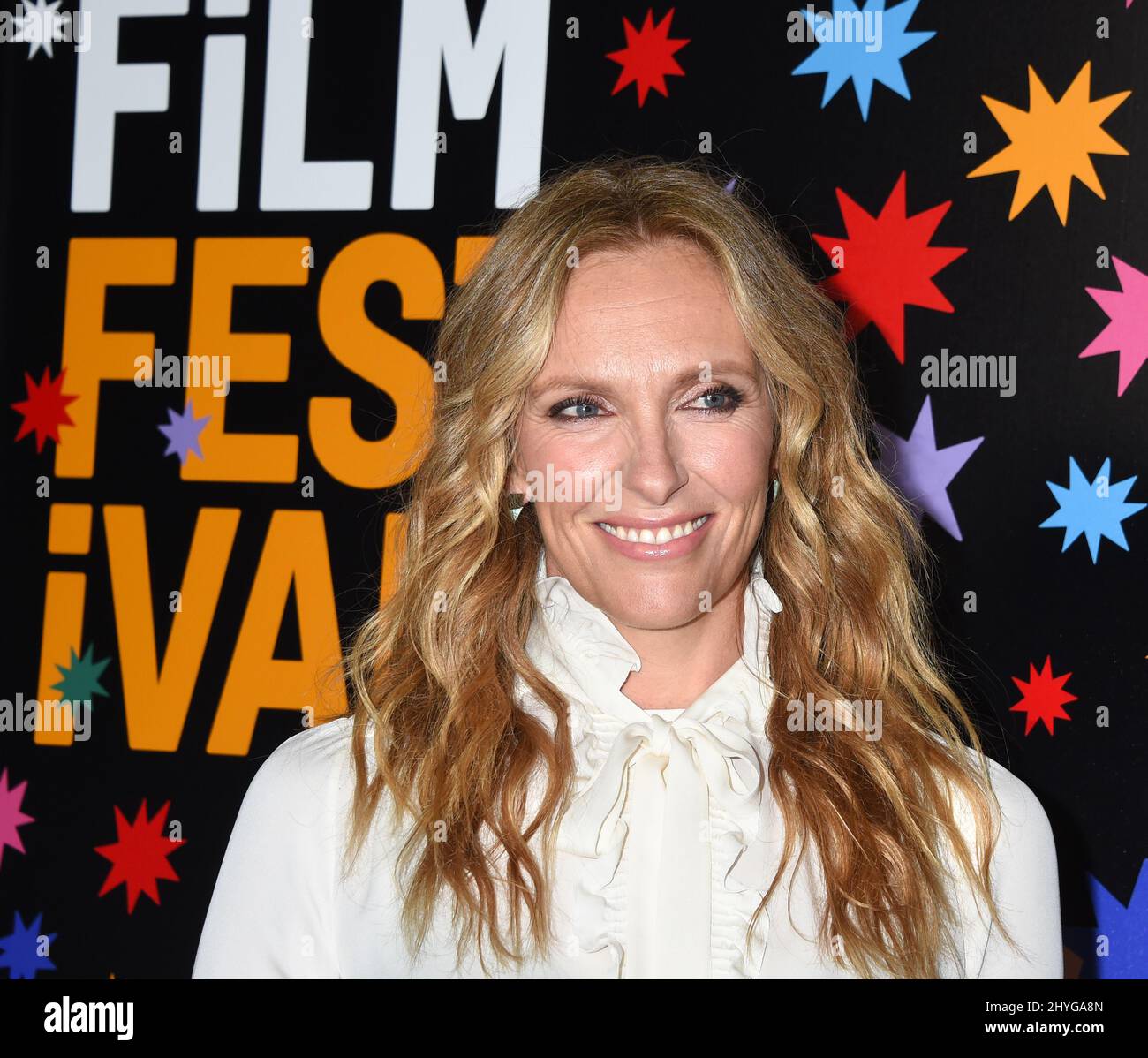 Toni Collette attending the premiere of Netflix's Wanderlust, during ...