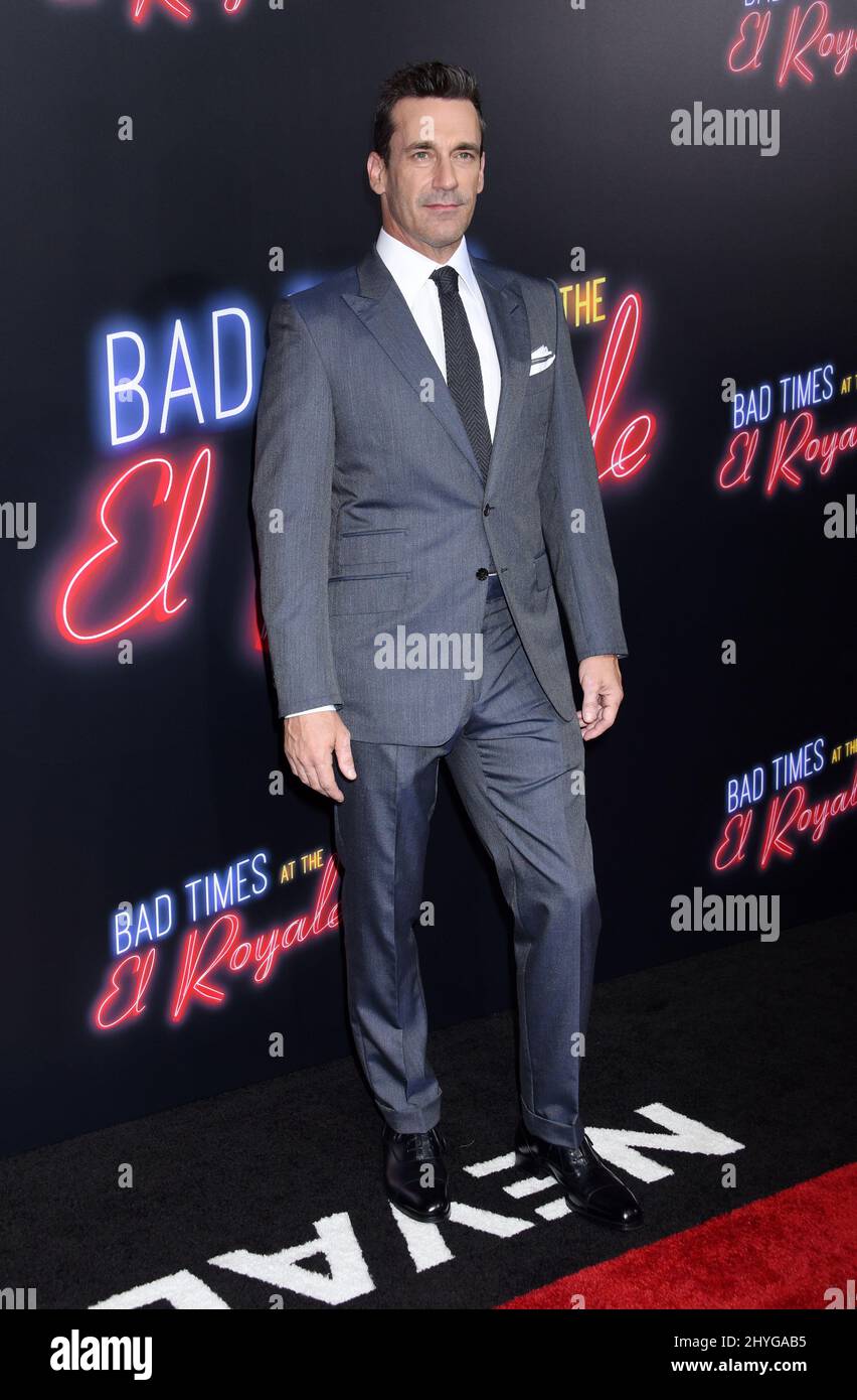 Jon Hamm attending the Bad Times At The El Royale Premiere held at the ...