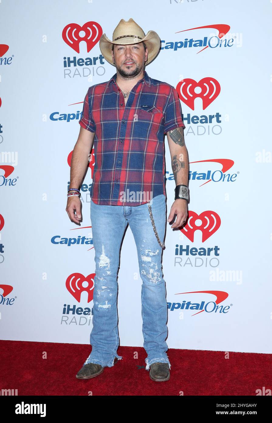 Jason Aldean attending the 2018 iHeartRadio Music Festival held at the ...