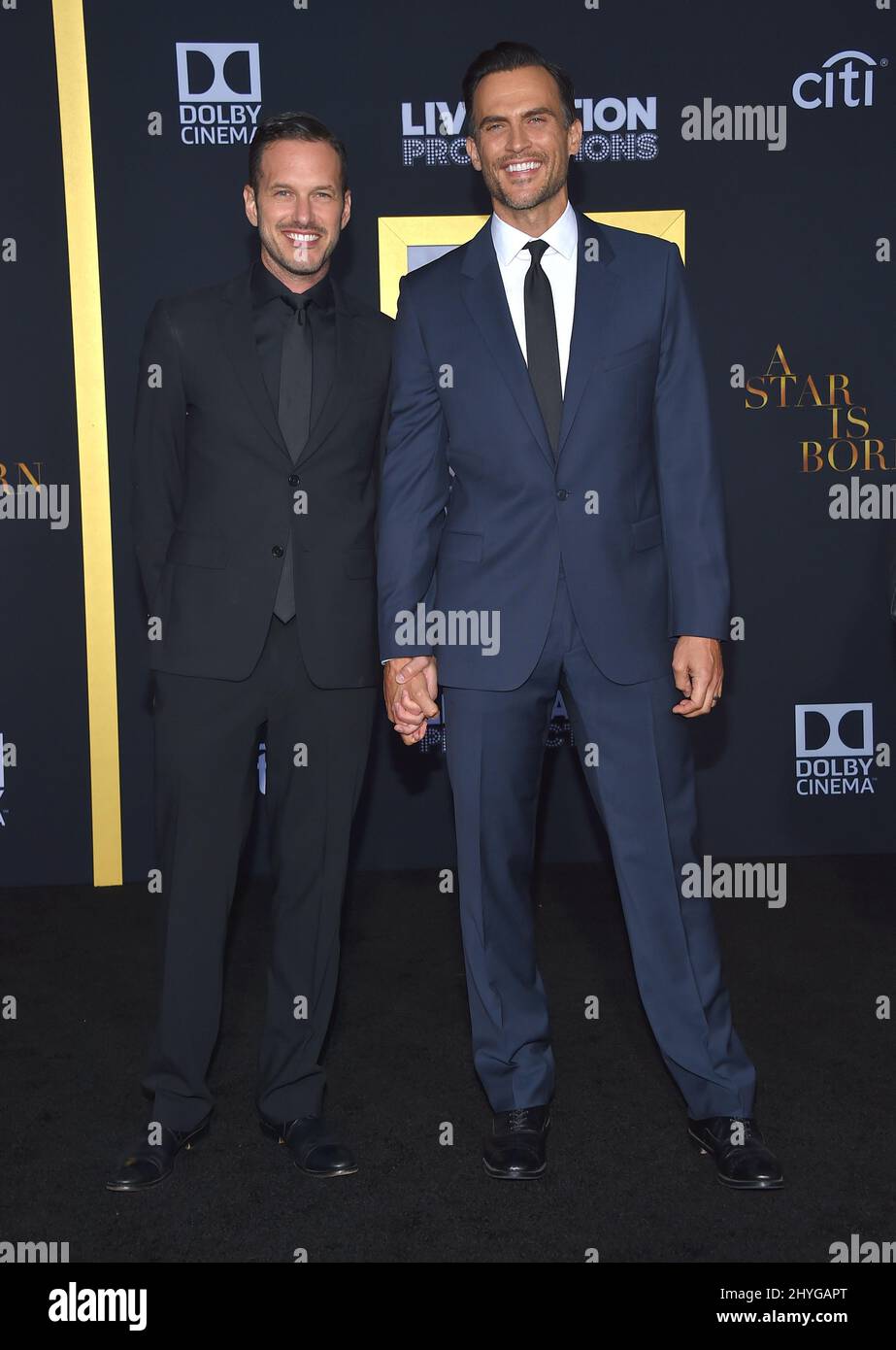 Cheyenne Jackson and Jason Landau attending the premiere of A Star Is ...