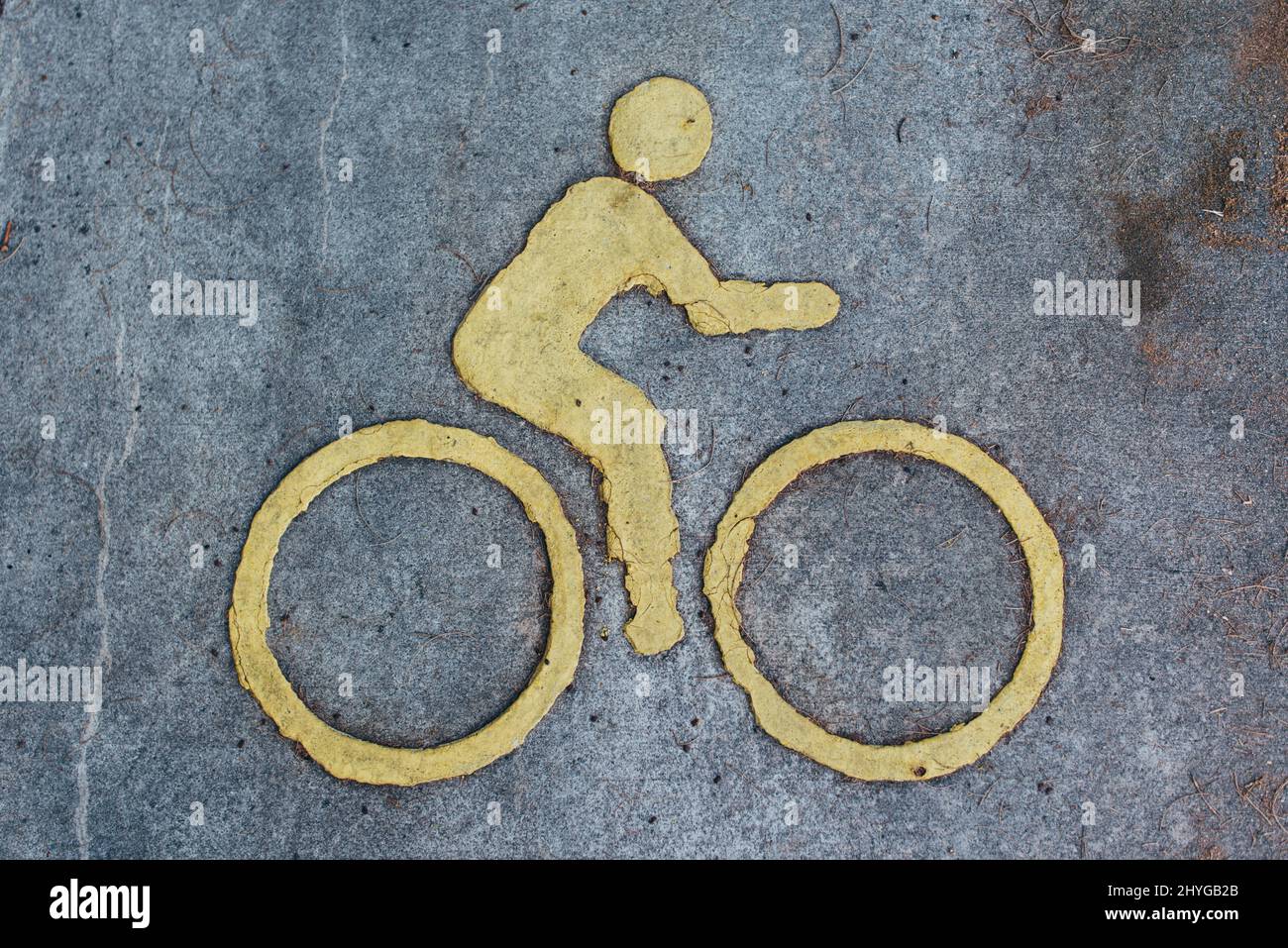 Biker symbol on street hi-res stock photography and images - Alamy