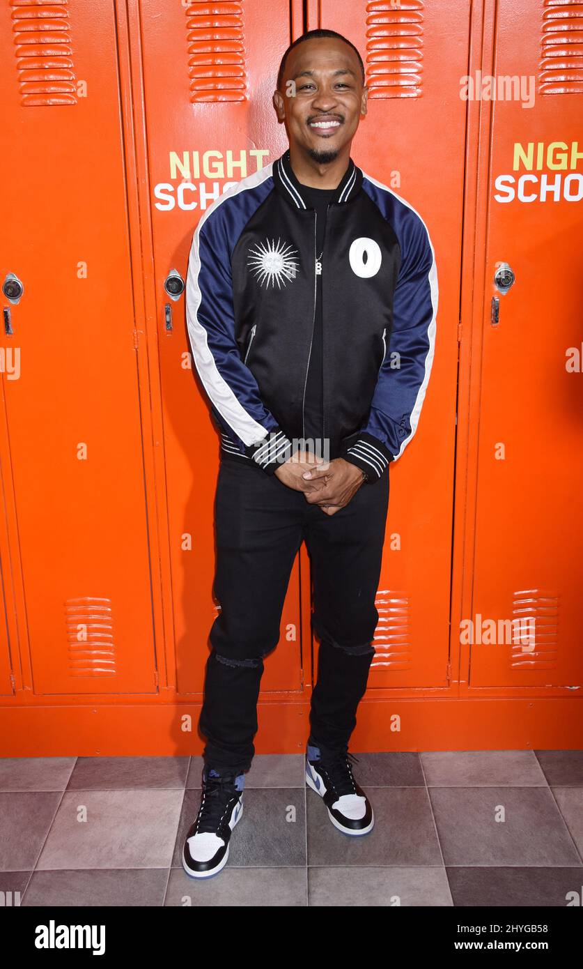 Harry Ratchford attending the premiere of Night School in Los Angeles ...