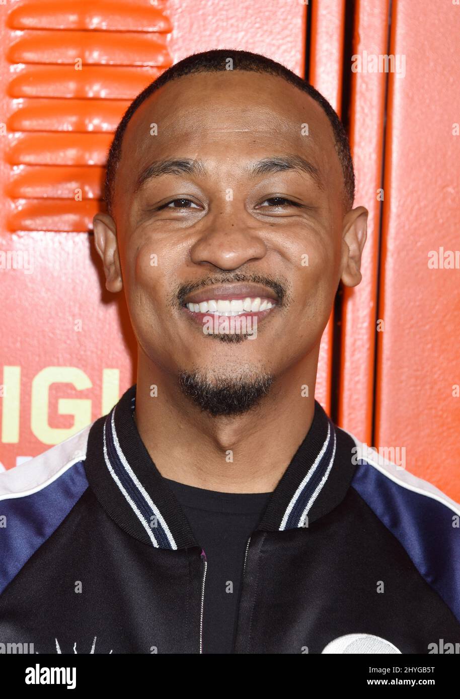 Harry Ratchford attending the premiere of Night School in Los Angeles ...