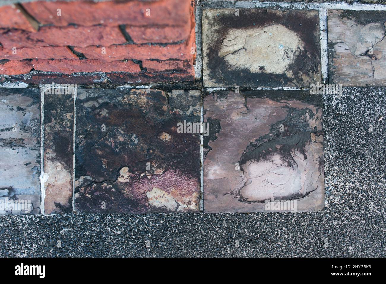 Decorative square-shaped paving tiles. Background, textures imitating ...