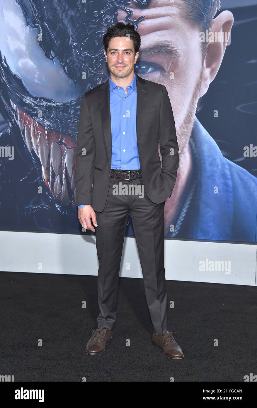 Ben Feldman arriving for the "Venom" premiere held at Regency Village ...