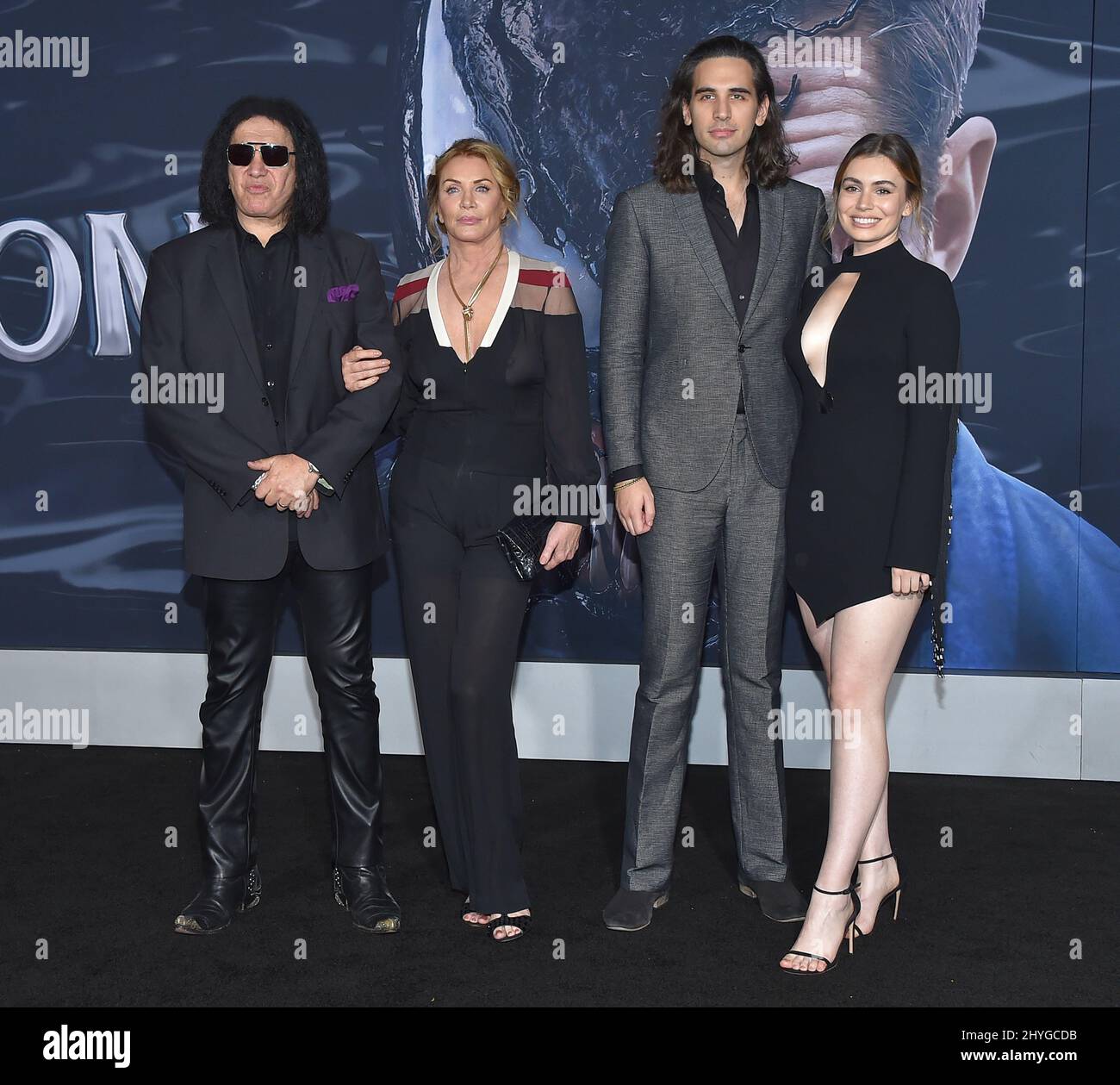 Gene Simmons, Shannon Tweed, Nick Simmons and Sophia Simmons arriving ...