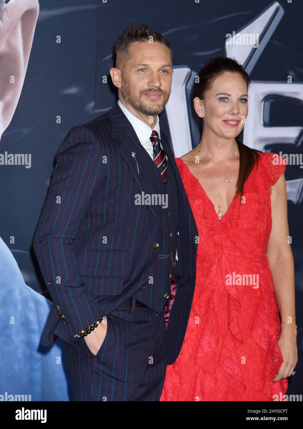 Tom Hardy and Kelly Marcel arriving for the "Venom" premiere held at ...