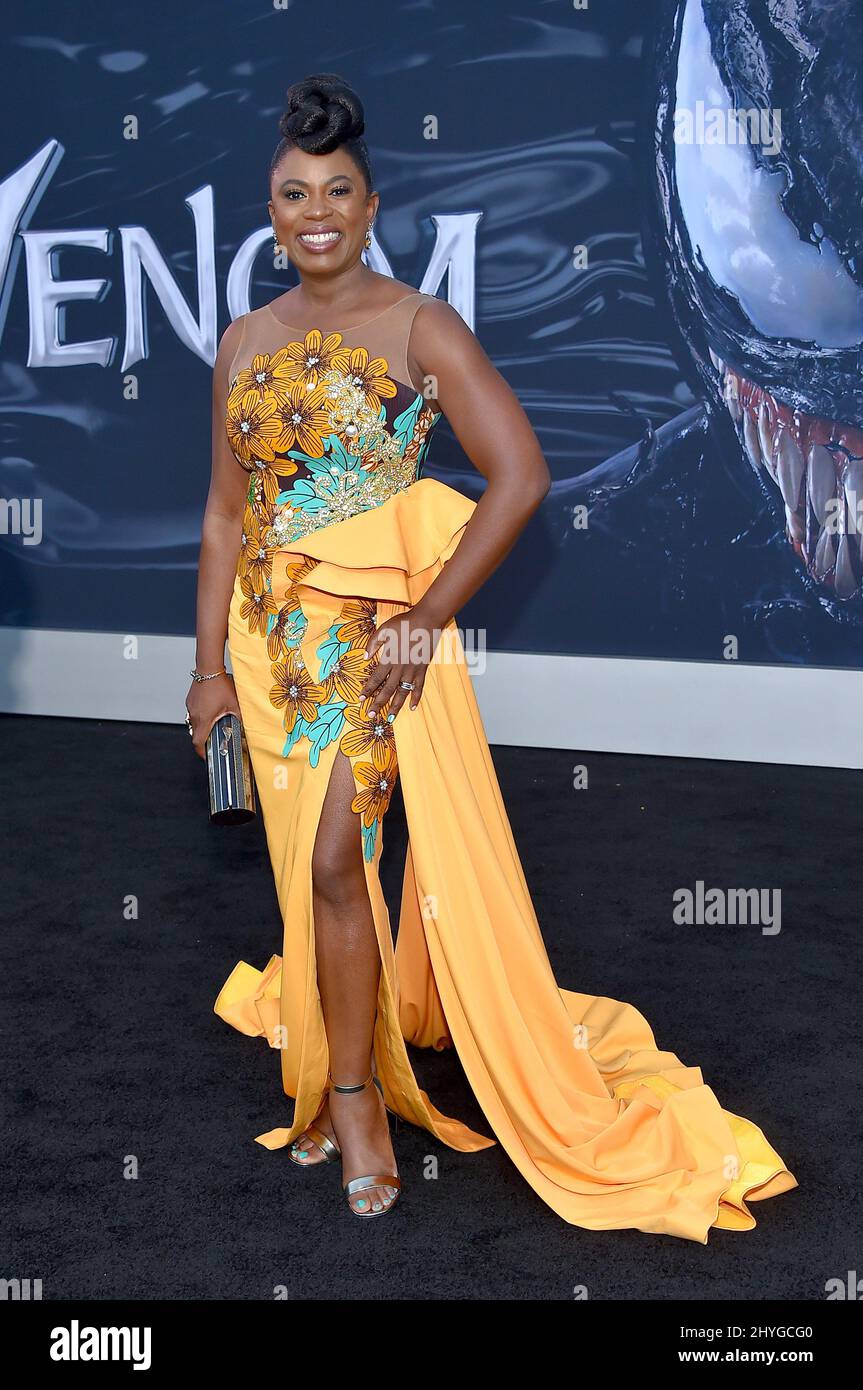 Sope Aluko arriving for the "Venom" premiere held at Regency Village ...