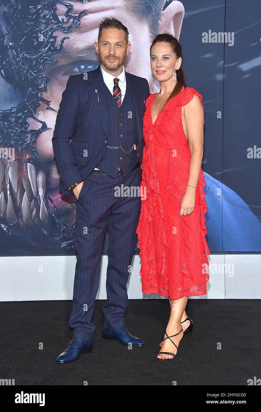 Tom Hardy and Kelly Marcel arriving for the "Venom" premiere held at ...