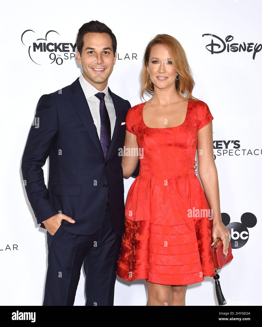 Skylar Astin and Anna Camp arrive at Mickey's 90th Spectacular held at ...