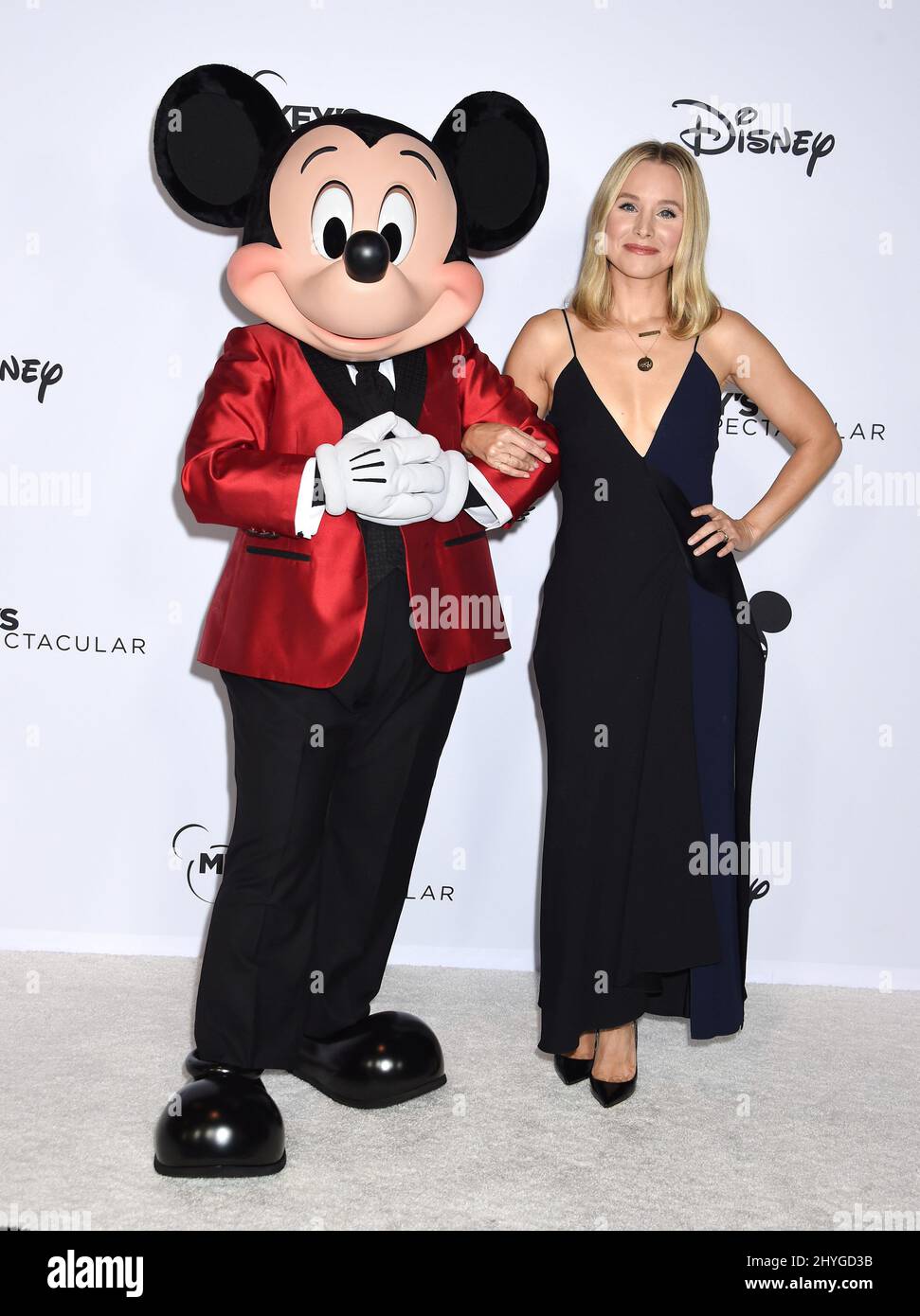 Mickey Mouse and Kristen Bell arrive at Mickey's 90th Spectacular held ...