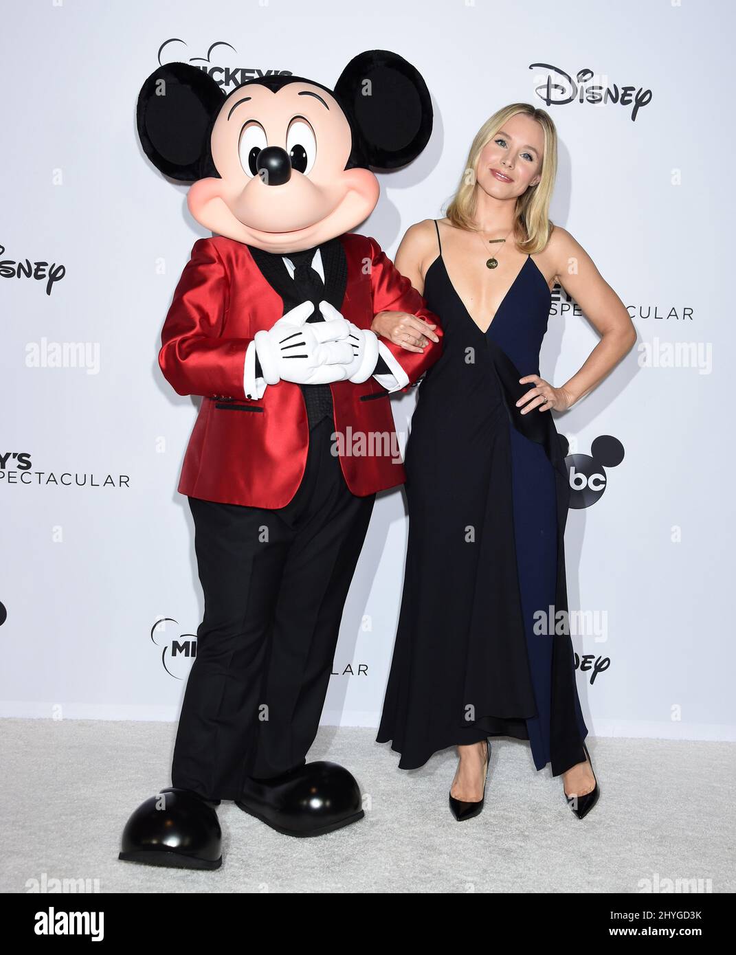 Mickey Mouse and Kristen Bell arrive at Mickey's 90th Spectacular held ...