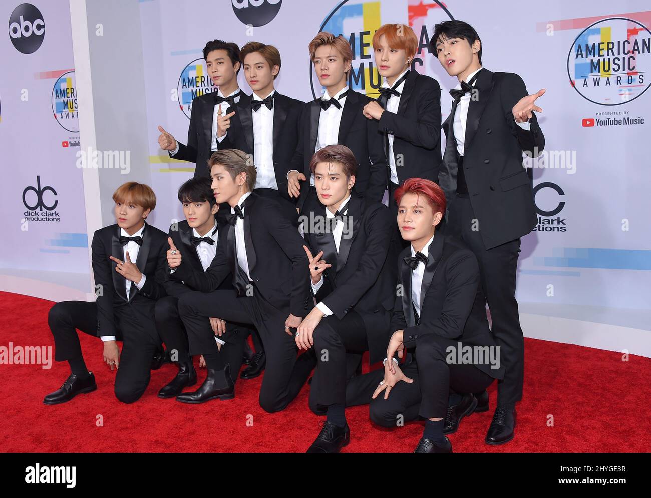 NCT-127 at the 2018 American Music Awards held at the Microsoft Theatre ...