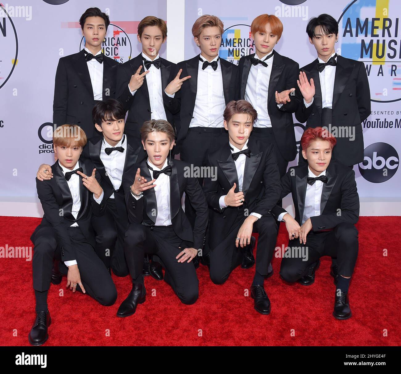 NCT-127 at the 2018 American Music Awards held at the Microsoft Theatre ...