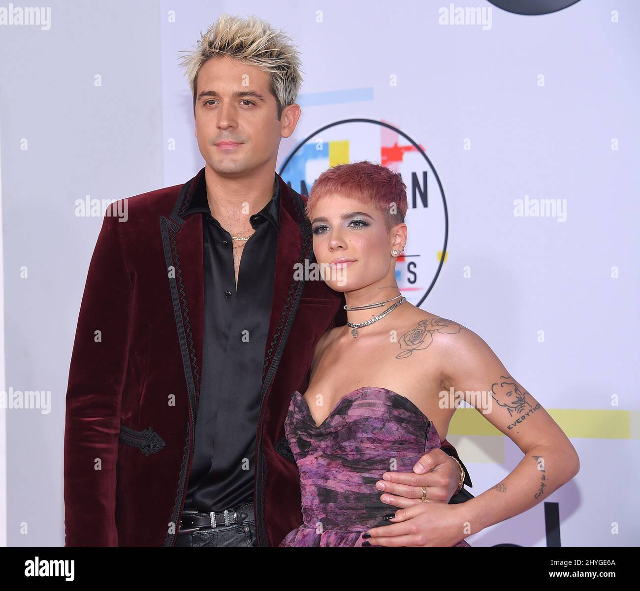 G-Eazy and Halsey at the 2018 American Music Awards held at the ...