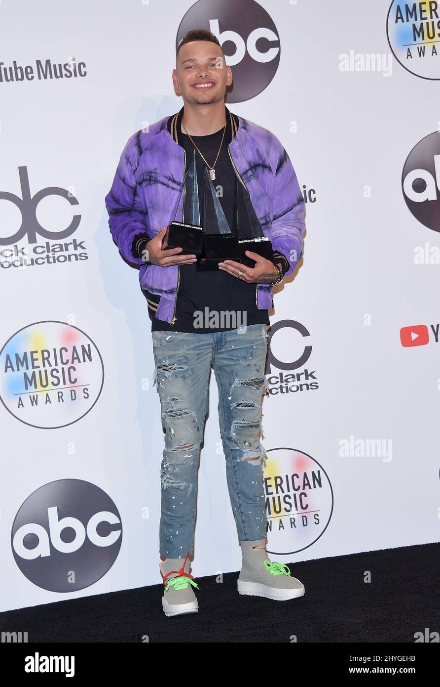 Kane Brown at the 2018 American Music Awards held at the Microsoft ...