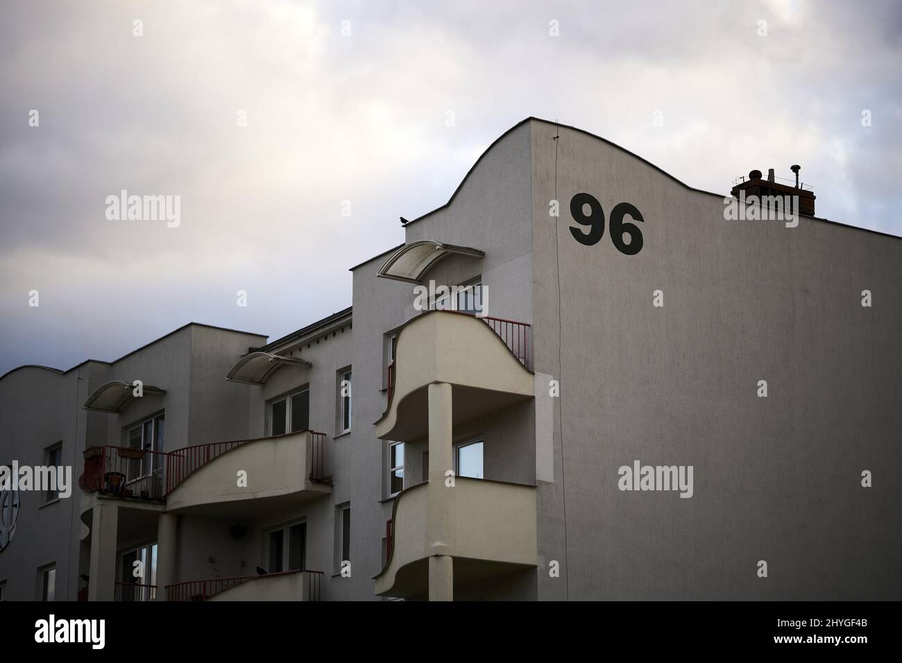 Apartment building with number 96 in the Stare Zegrze district in ...