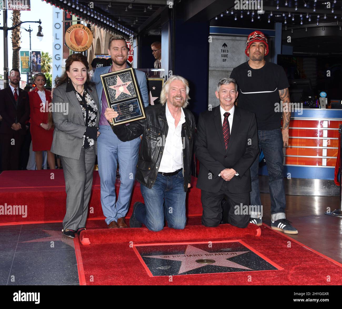 Donelle Dadigan, Lance Bass, Sir Richard Branson, Leron Gubler and Ben Harper attending the Sir ...