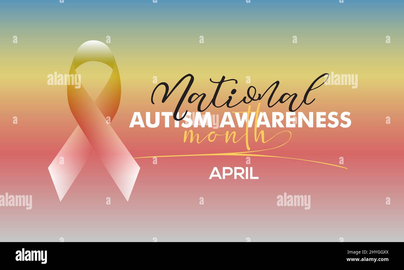 Autism Awareness Month. Autism Society vector template for banner, card ...