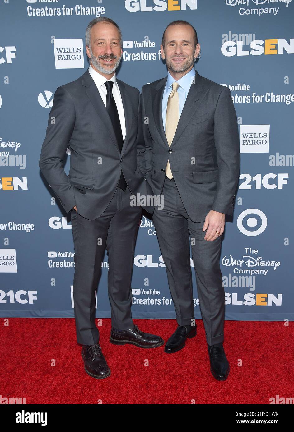 David Kohan and Max Mutchnick arriving to the GLSEN Respect Awards at ...