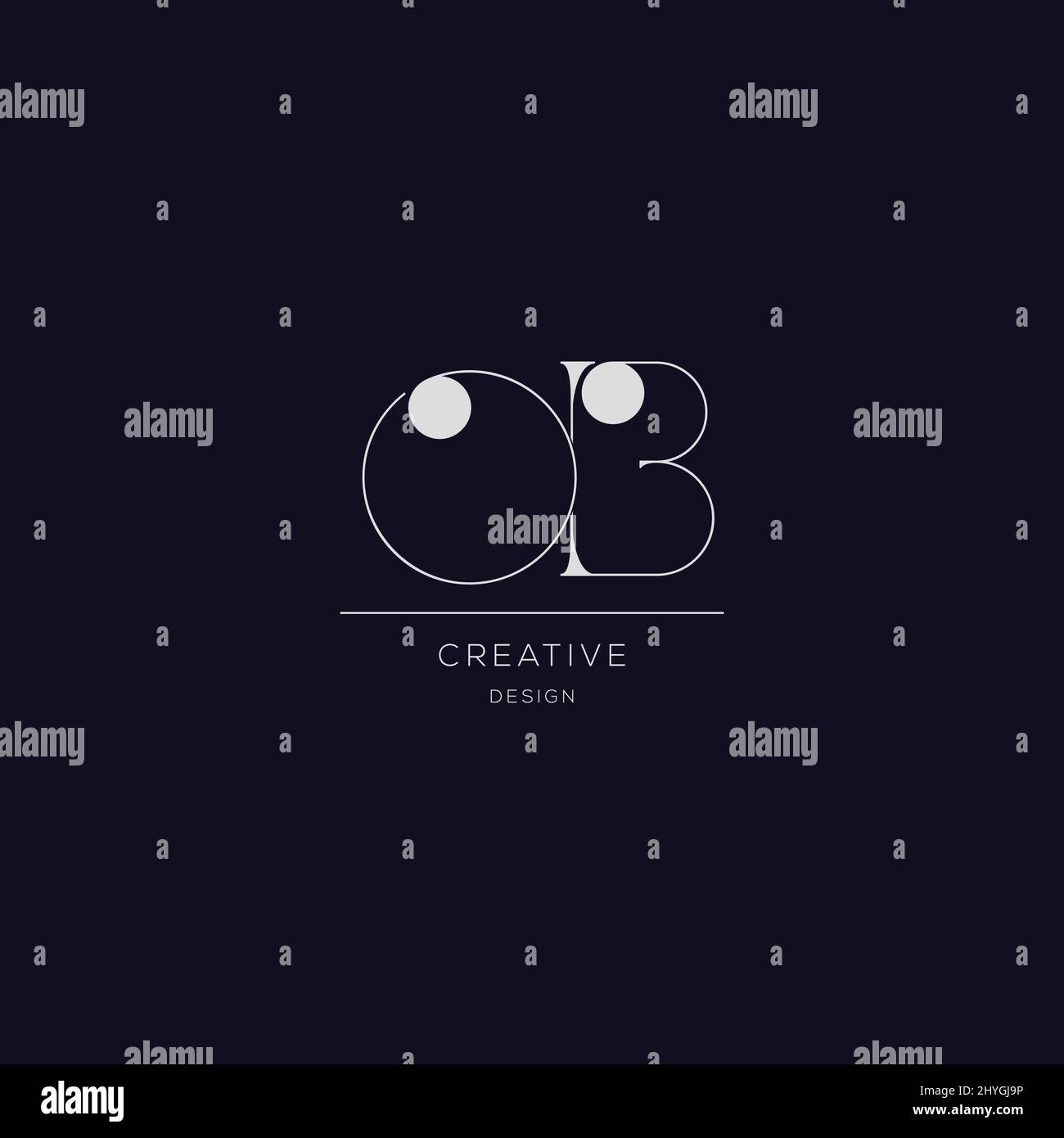 Creative alphabet letter icon logo OB Stock Vector Image & Art - Alamy