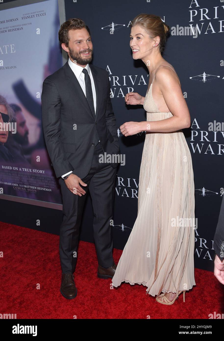Jamie Dornan and Rosamund Pike at "A Private War" Los Angeles premiere ...