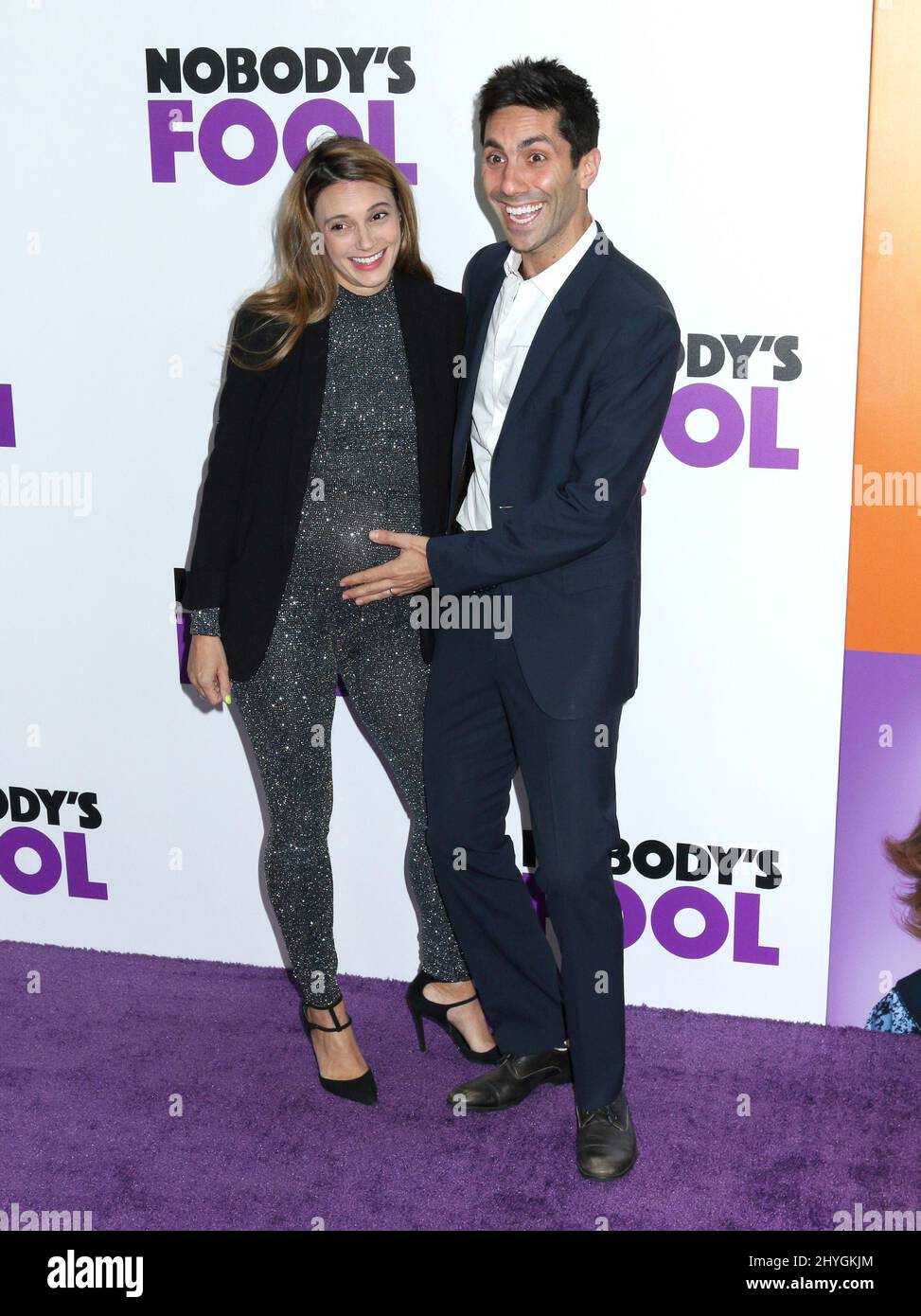 Nev Schulman & wife Laura Perlongo attending the 'Nobody's Fool' World ...