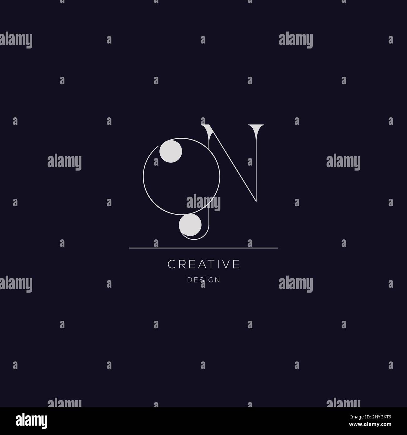 Creative alphabet letter icon logo ON Stock Vector Image & Art - Alamy