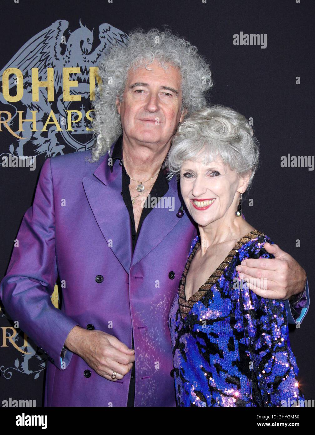 Brian May & wife Anita Dobson attending the Bohemian Rhapsody New York ...