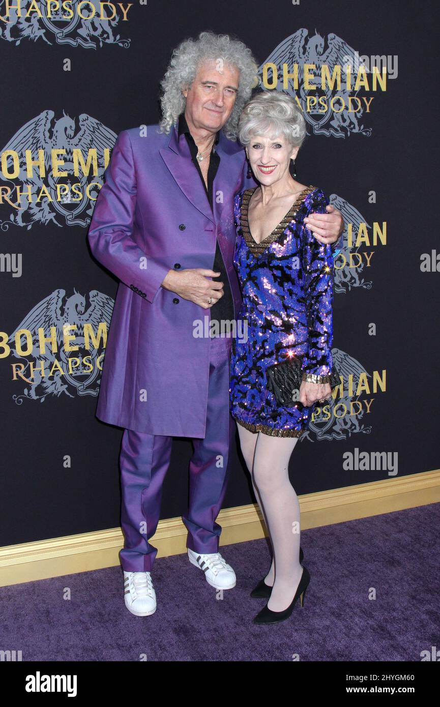 Brian May & wife Anita Dobson attending the Bohemian Rhapsody New York ...