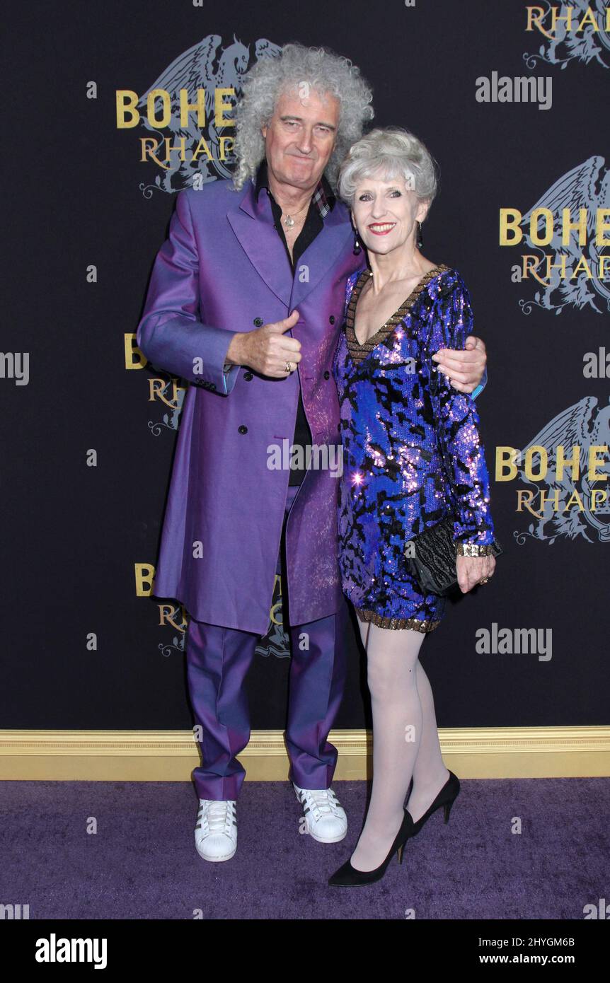 Brian May & wife Anita Dobson attending the Bohemian Rhapsody New York ...