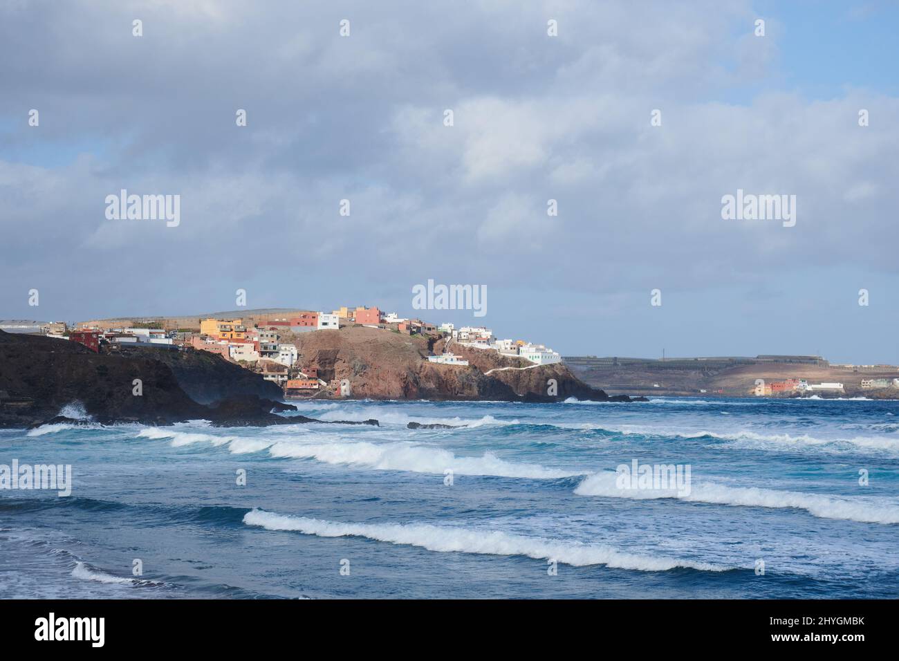 Beautiful view of the wavy North Atlantic ocean hitting the Boca ...