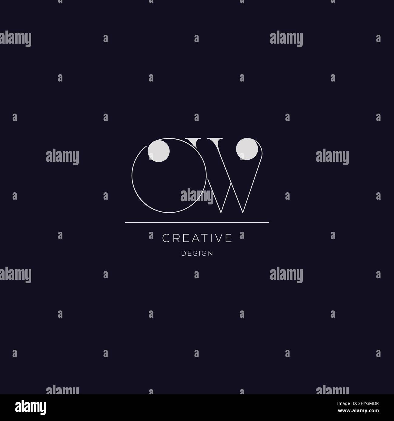 Creative alphabet letter icon logo OW Stock Vector Image & Art - Alamy