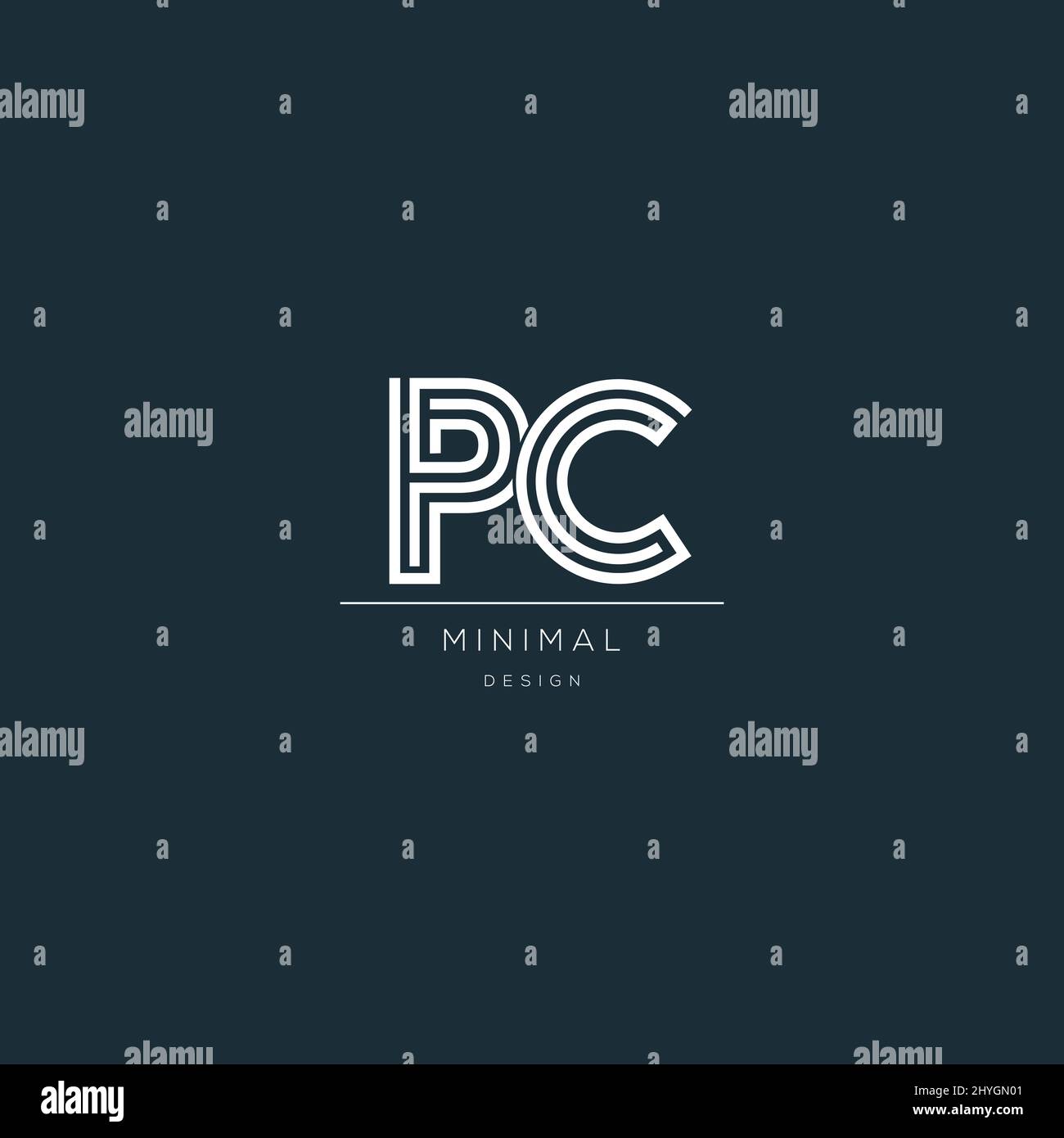 Minimal PC initial based icon logo Stock Vector Image & Art - Alamy