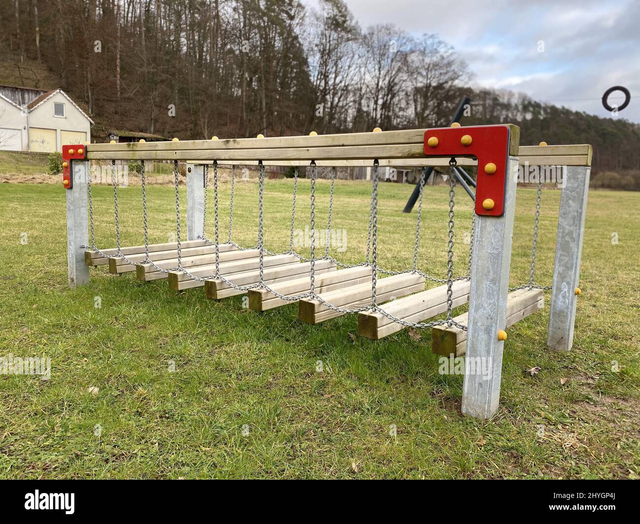 Suspension bridge in the playground Stock Photo - Alamy
