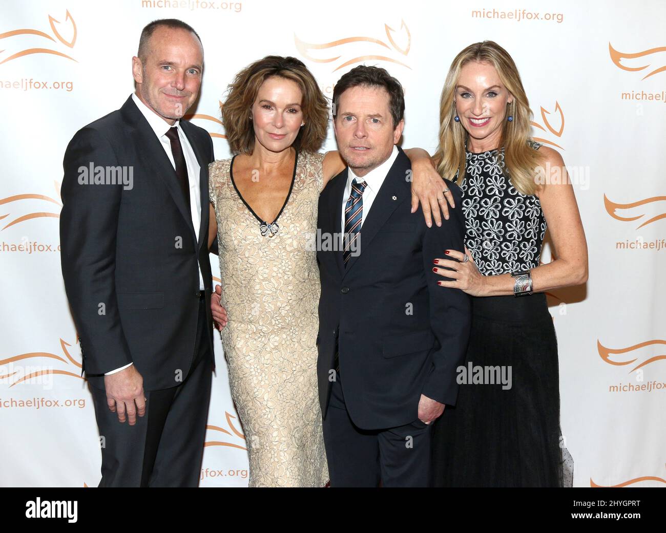Clark Gregg, Jennifer Grey, Michael J. Fox & Tracy Pollan at A Funny ...