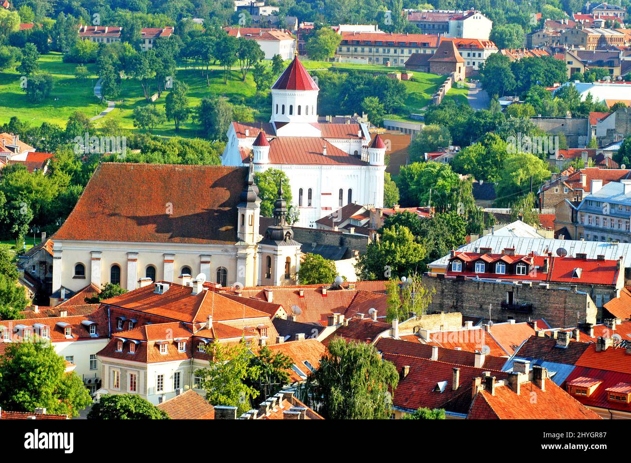 aerial view on old town of Vilnius, Lithuania Stock Photo - Alamy