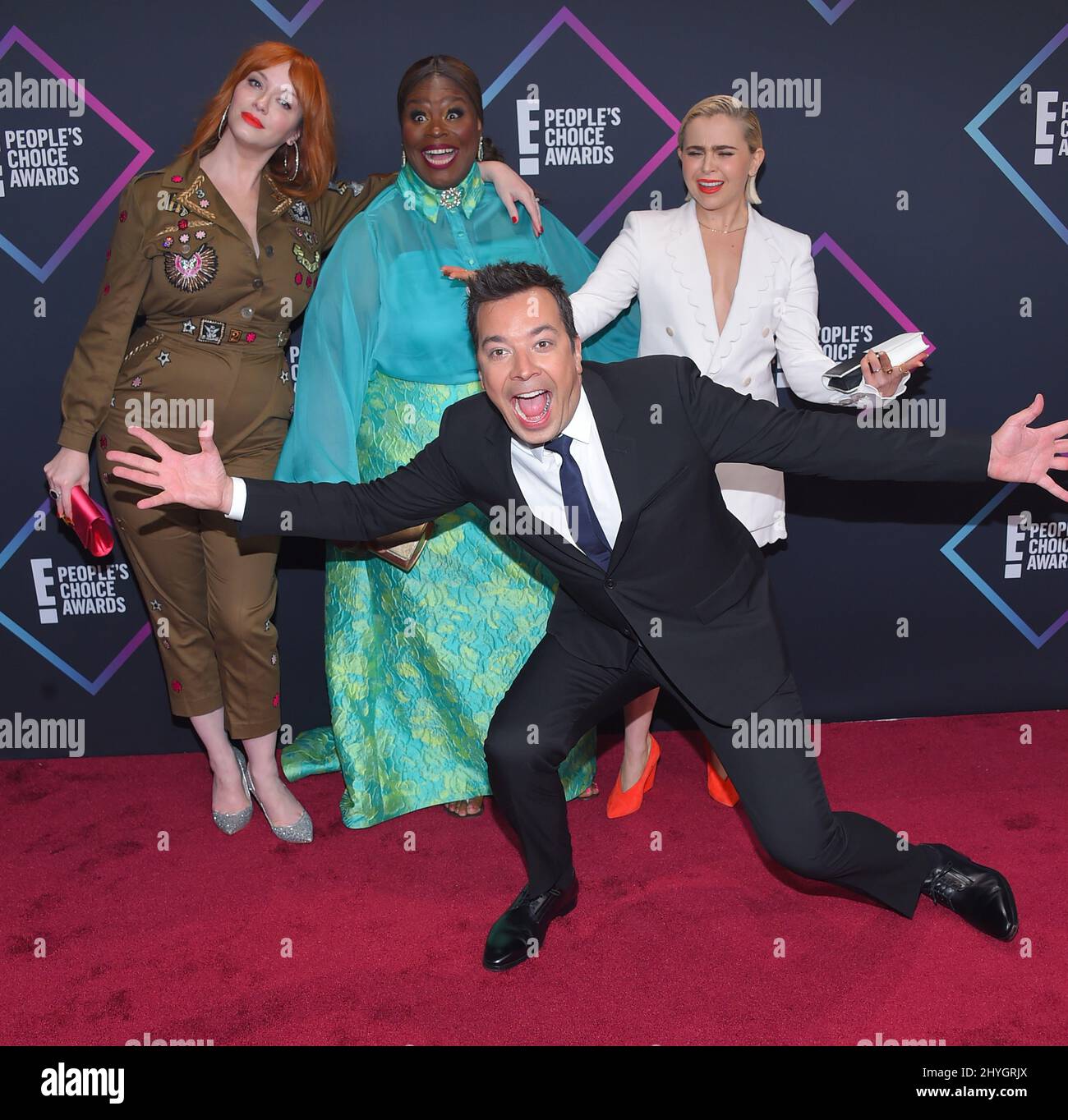 Jimmy Fallon, Christina Hendricks, Retta and Mae Whitman arriving for ...