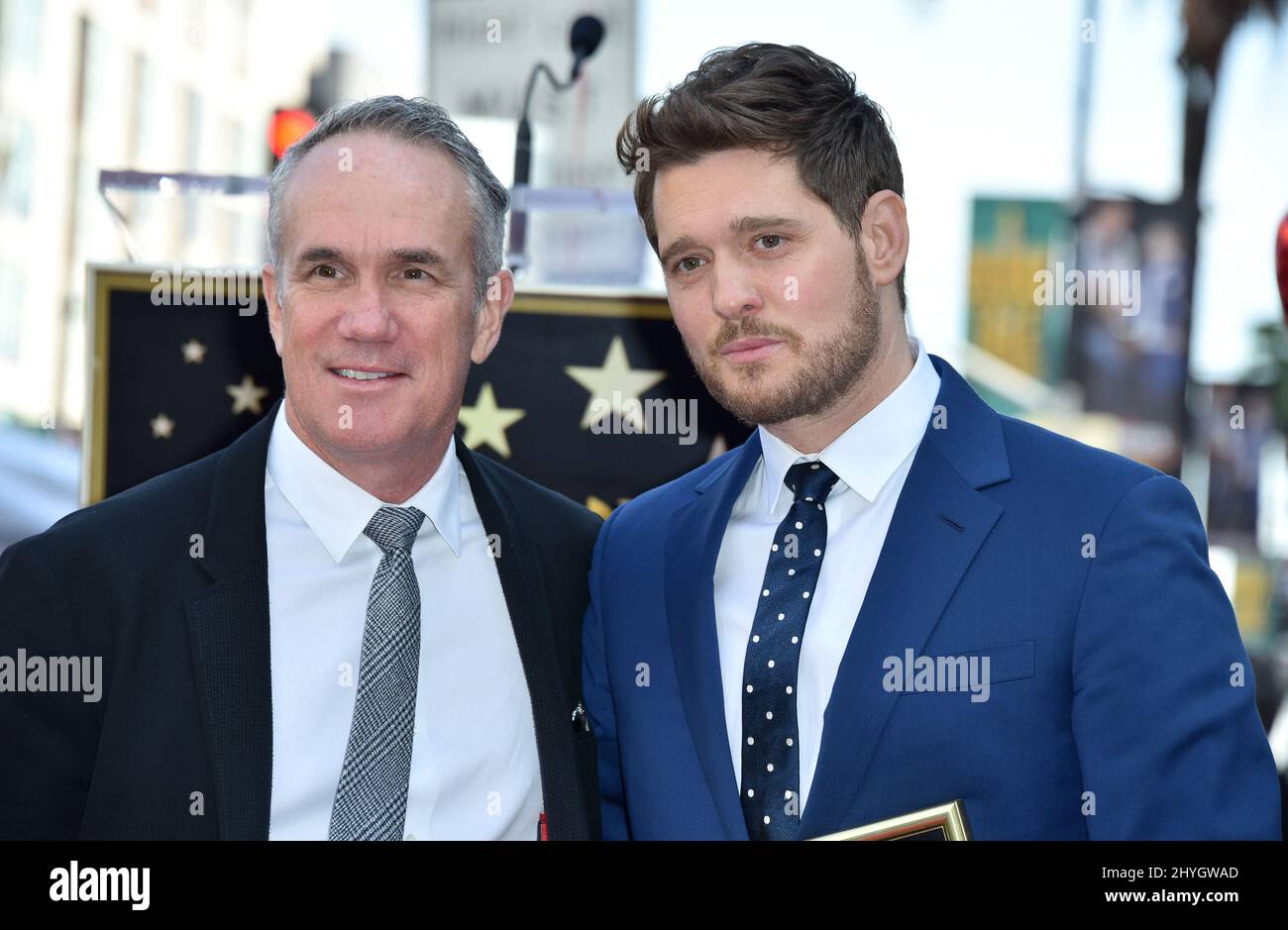Tom Corson, Michael Buble at Michael Buble's Hollywood Walk of Fame ...