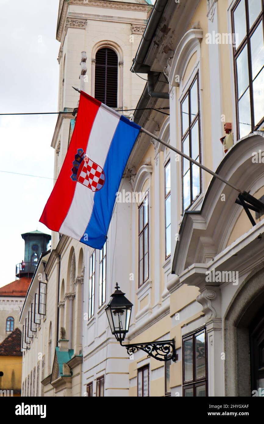 Flag of Croatia on an old building Stock Photo - Alamy